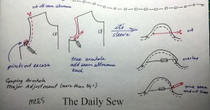 How to Adjust the Bodice and Sleeve Pattern When Armholes Are Too Large ...